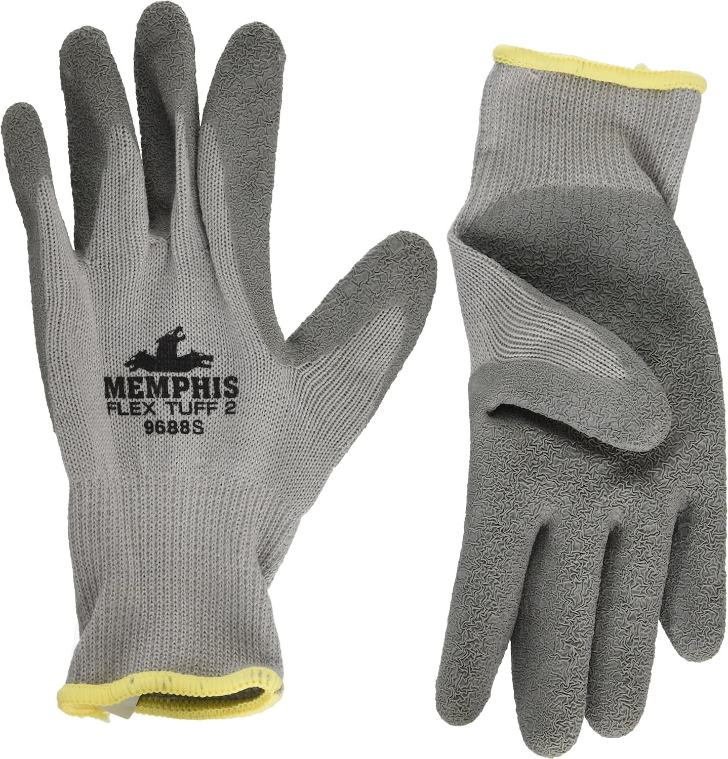 Memphis 9688 Flex-Tuff II Latex Dip Knit Gloves Size SMALL, 12 Pairs ...