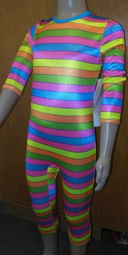Circus Striped Capri unitard costume spandex small child brightly ...