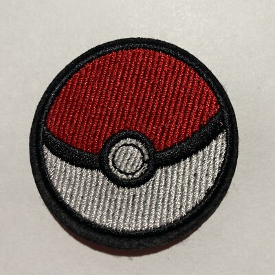 Pokemon Poke Ball Embroidered Iron/Sew on Patch 2" Diameter Pokeball | eBay