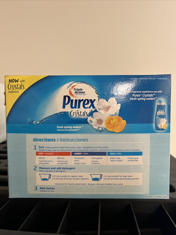 Vintage Purex With Crystals Laundry Detergent Fresh Spring Waters 2 Lb ...