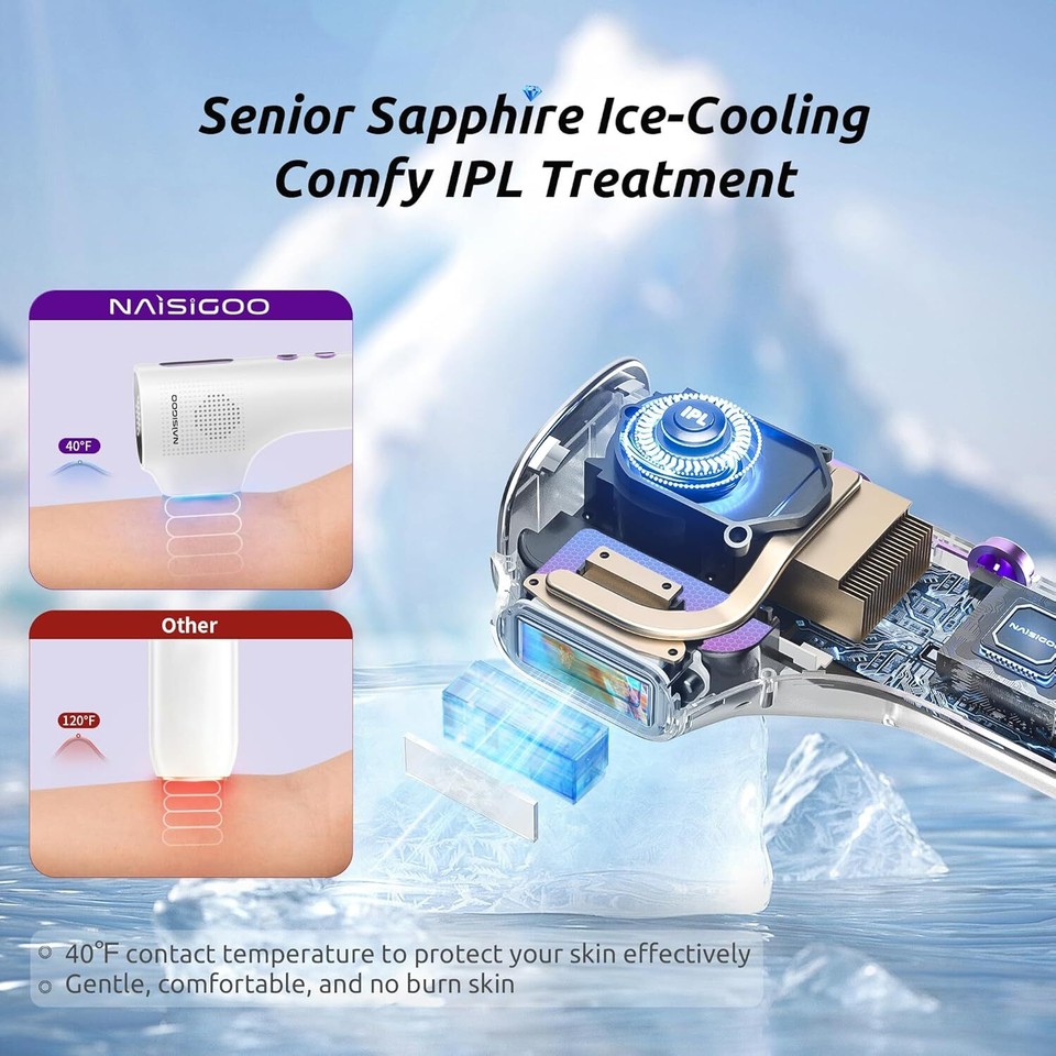 NAISIGOO Laser Hair Removal for Men Women IPL Tech Dual Stage Cooling ...