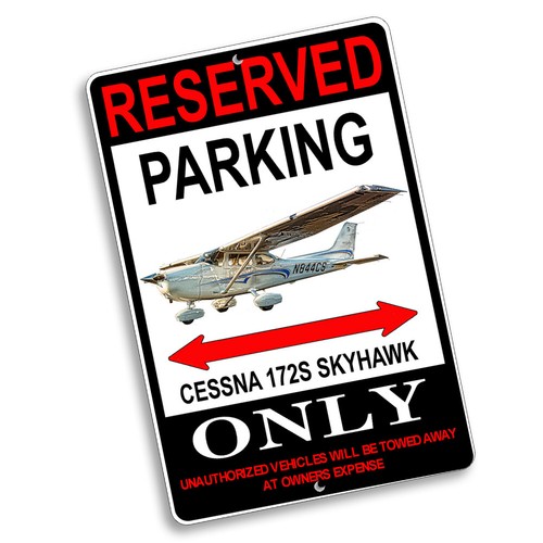 Cessna 172S Skyhawk Airplane Reserved Parking Only 8x12 In Aluminum ...