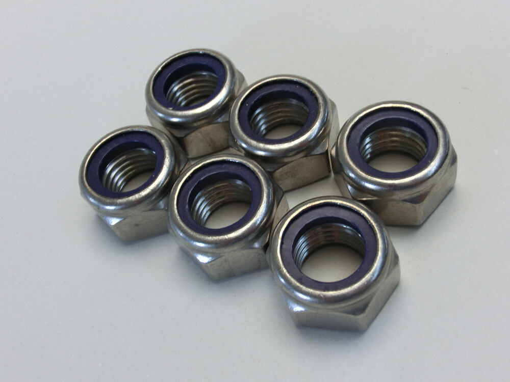 6 Pieces Lock Nut M20 Self-Locking Nuts Stainless Steel A2 V2A Stop Nut ...