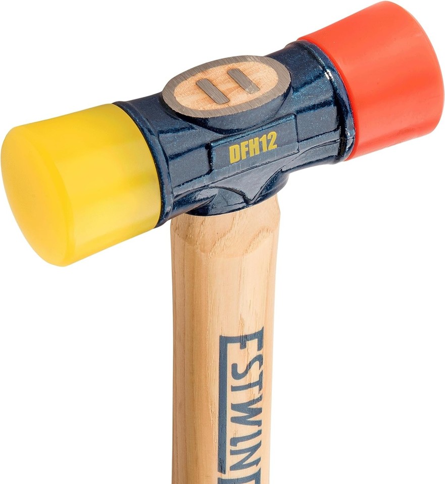 12oz Rubber Mallet Double-Face Hammer Soft Hard Tips Hickory Handle | eBay