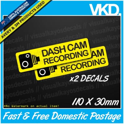 Dash Cam Recording Sticker/Decal - Dashcam Dashcams Warning Australia ...