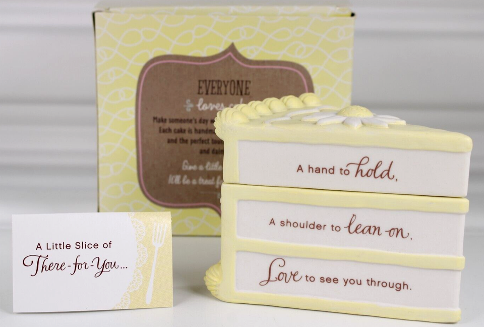HALLMARK PORCELAIN TRINKET BOX LITTLE SLICE OF NICE CAKE ENCOURAGEMENT ...