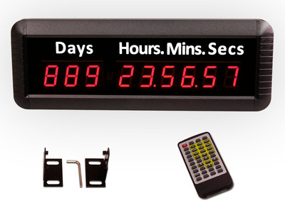 EU 9 Digits 1" LED Days Countdown Clock Count UP and Red Color 999 Days ...