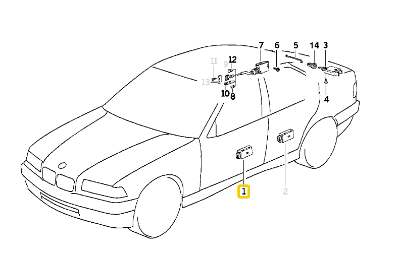 Genuine BMW 5 E34 3 E36 Z3 E36 Front Door Locking Actuator 67118353012 ...