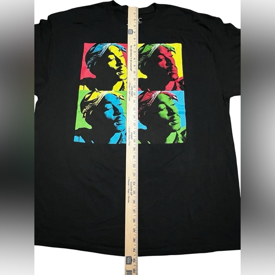 2Pac Tupac Shakur men's Black Graphic T-Shirt rapper rap music size 2XL ...