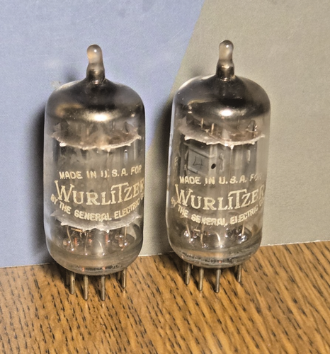 12AX7 GE Tube Pair Gray Plate Guitar Tube Amp Radio Organ Test Strong ...