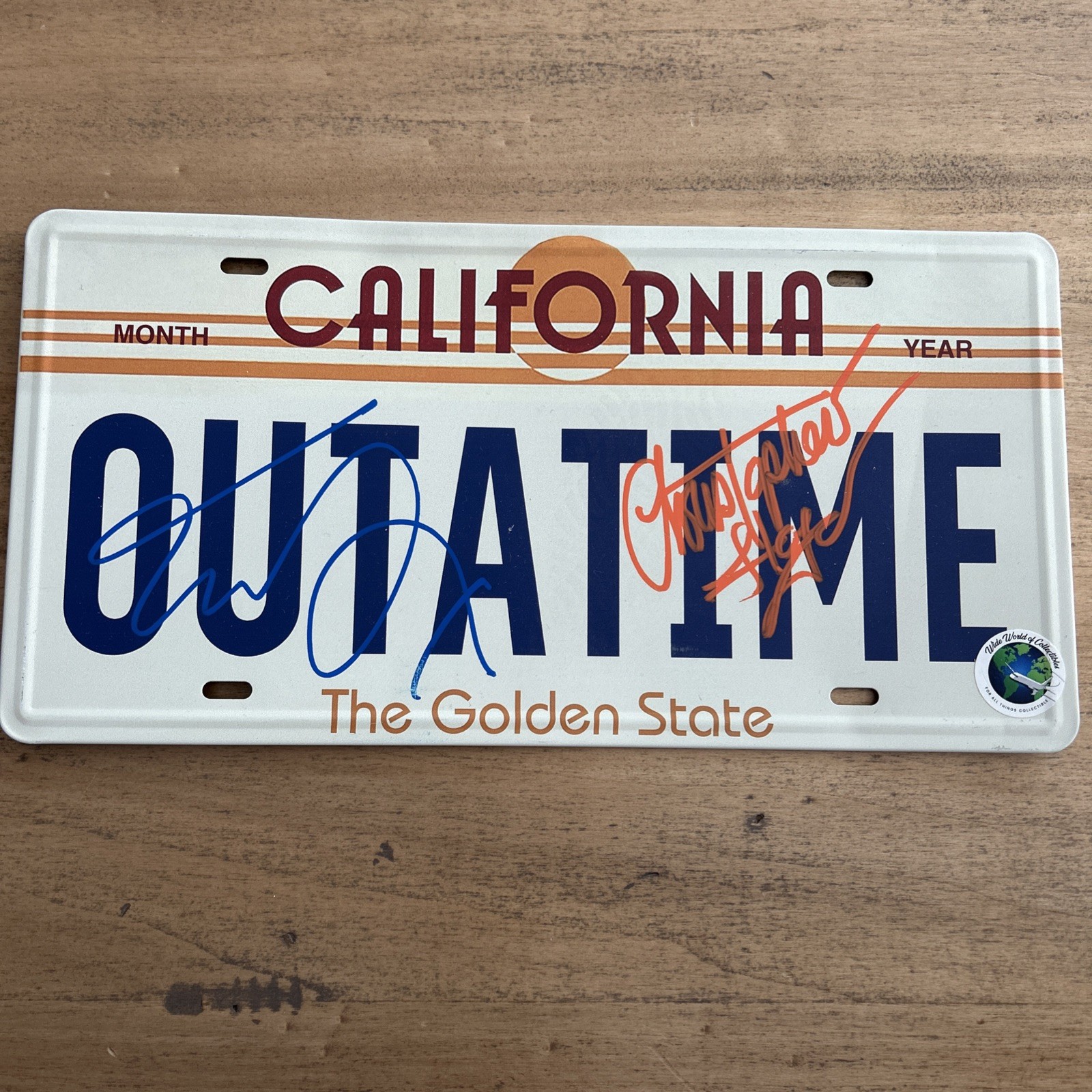 Back To The Future License Plate Signed MICHAEL J FOX & CHRISTOPHER ...