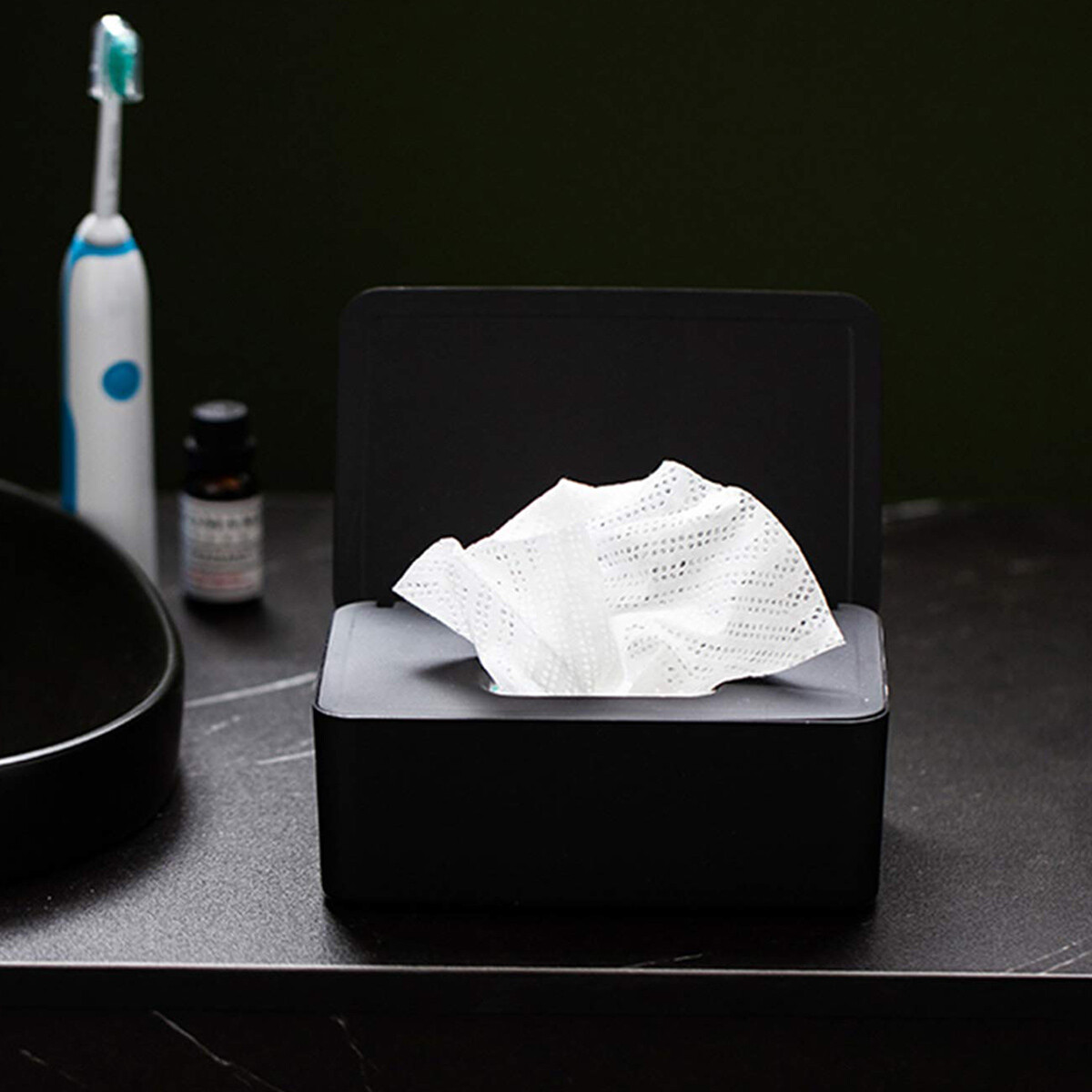 Tissue Storage Box Sealing Refillable Wipes Container with Lids ...