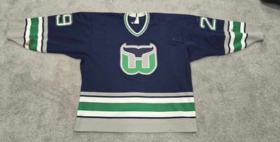 Vintage Hartford Whalers Game Worn 1993-94 Marc Potvin Jersey Hammered ...