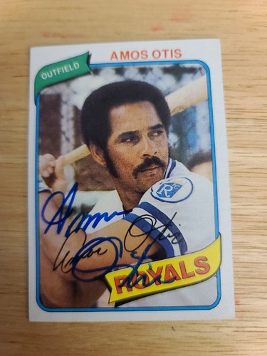 1980 TOPPS #130 AMOS OTIS KANSAS CITY ROYALS BLUE SHARPIE TOUGH ...