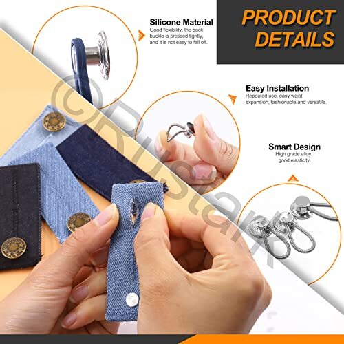 17Pcs Denim Waist Extender Button Adjustable Waistband Expanders Set ...