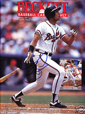 BRAVES DAVE JUSTICE HAND SIGNED AUTOGRAPHED FULL ISSUE BECKETT MAGAZINE ...