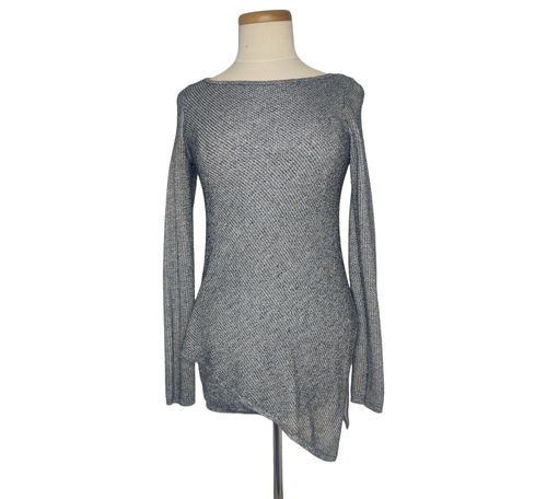 White House Black Market Double Layer Shimmer Tunic Gray and Silver ...