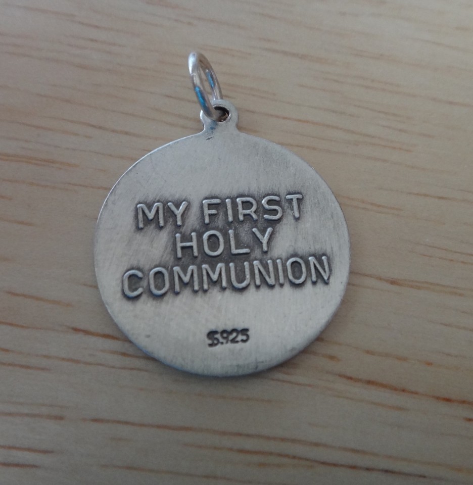 1 Sterling Silver 18mm Round Eucharist 1st First Communion Charm | eBay