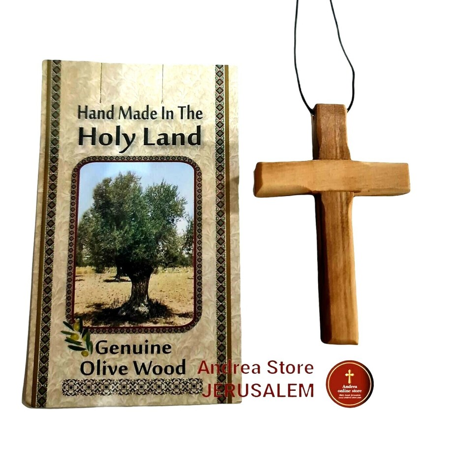 Pendant authentic Olive wood cross big size 7cm Hand made in holy land ...