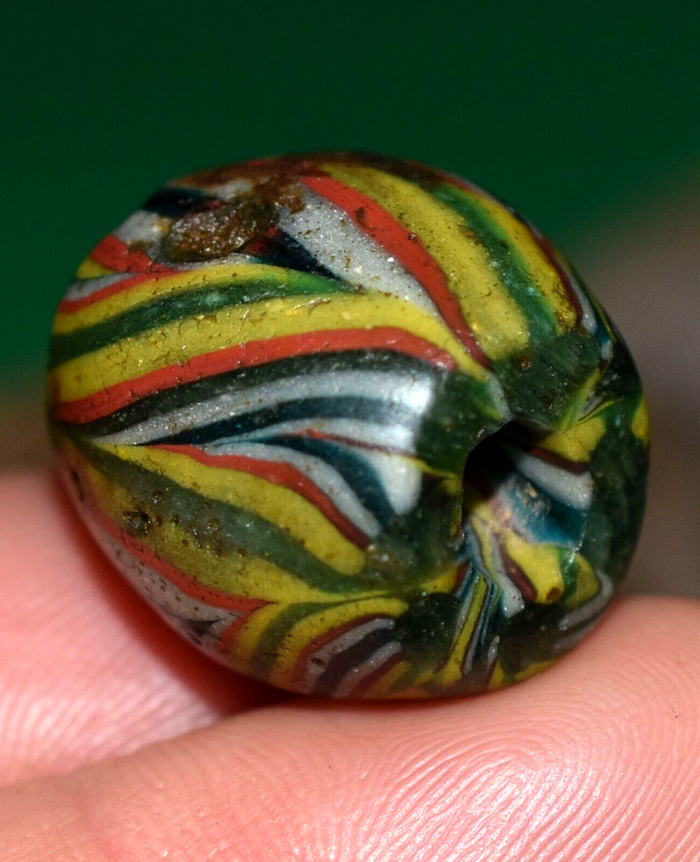 Ancient Medieval Islamic Fustat Fused Rod Morphia / Morfia Glass Bead ...