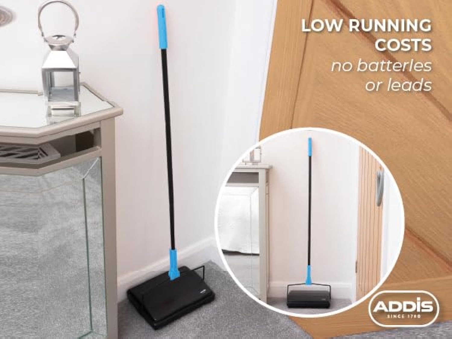 Addis Manual Carpet Sweeper for Hard Floors and Carpets with Cleaning ...