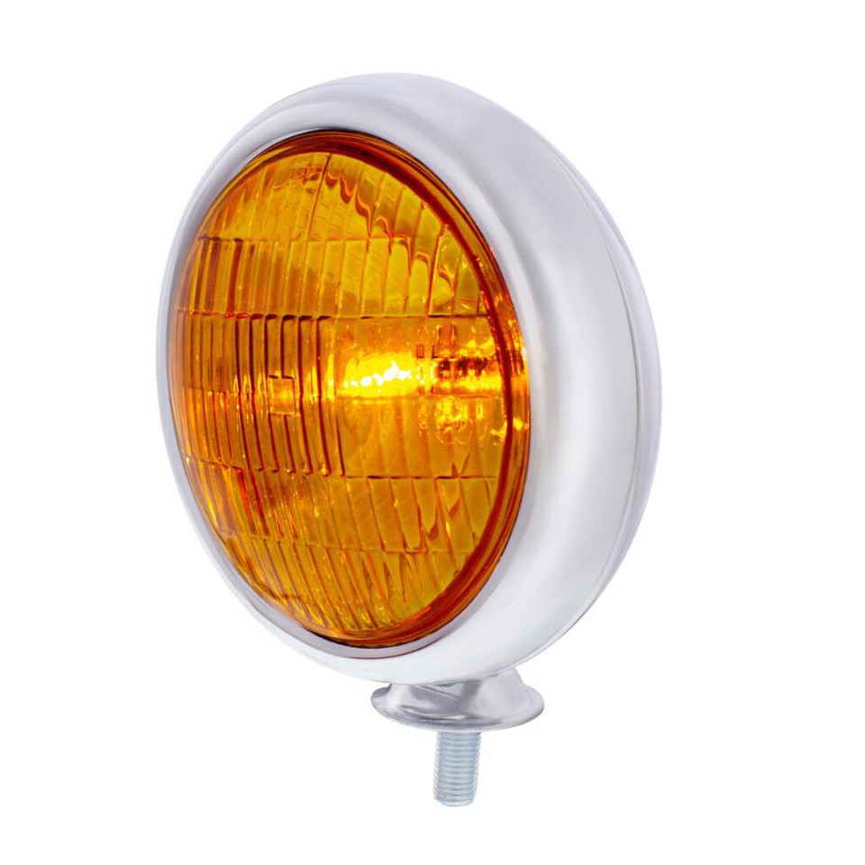 Vintage Style Amber Round 5" 12 Volt 12V H3 35W Fog Lamp Light ...