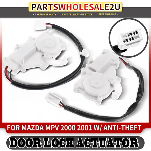 2x Rear Left & Right Door Lock Actuators for Mazda MPV 2000 2001 with ...