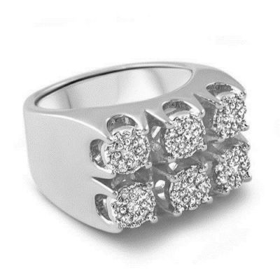 Engagement Ring For Men White Plated With White White Round Stone In ...