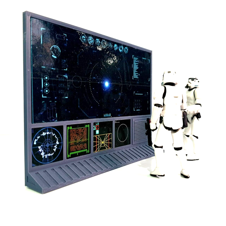CUSTOM WALL COMPUTER SCREEN for 3.75 IN Figure Sci Fi Acid Rain DIORAMA ...