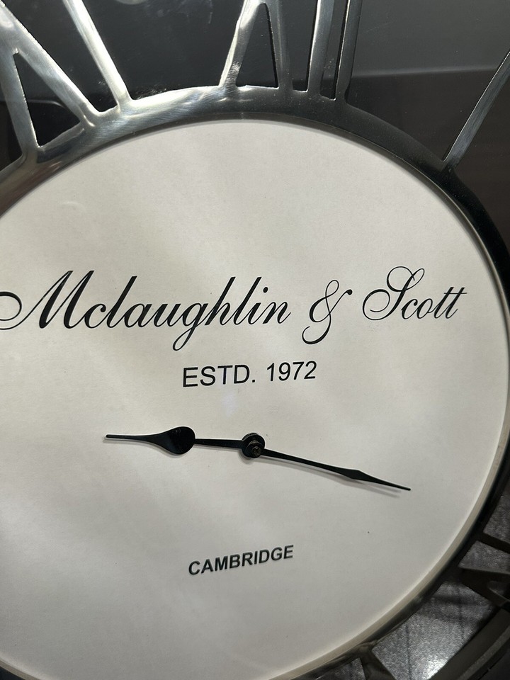 Mclaughlin & Scott Silver Wall Clock Large 24” | eBay