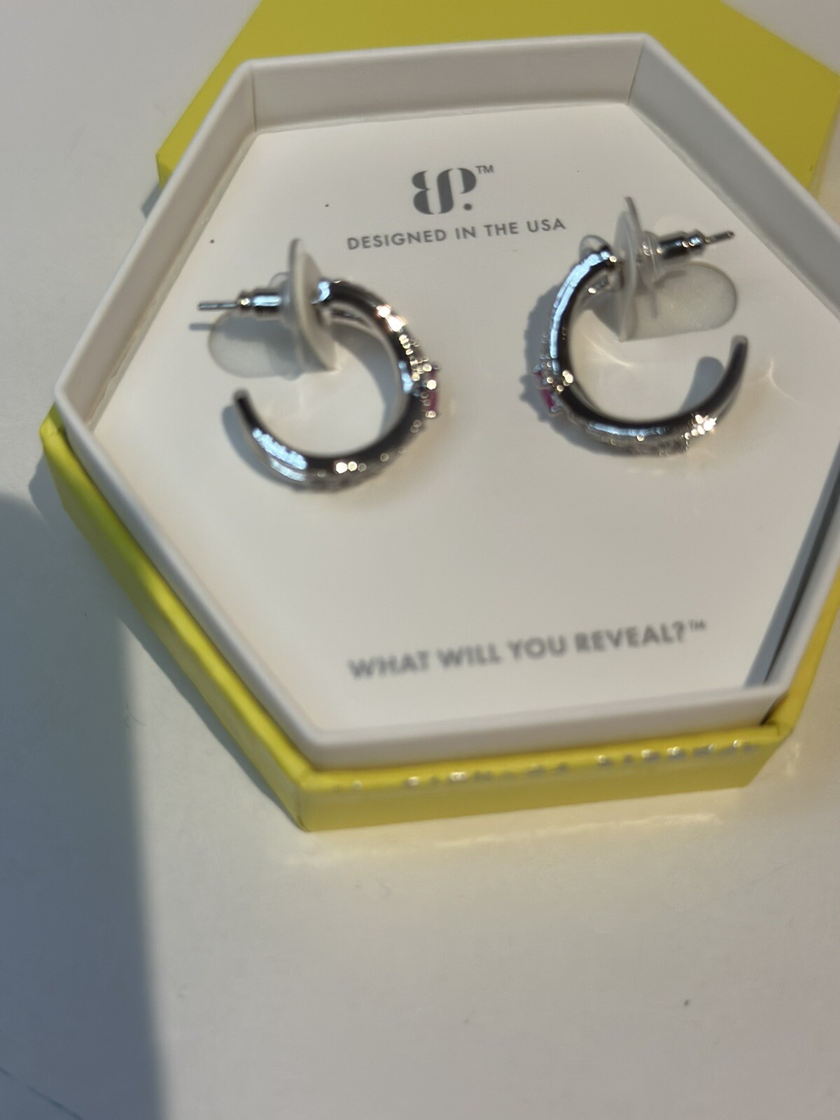 Bomb Party Earrings ‘Hoop Of Sparkle’ RBP5917 Rose Corundum/Rhodium | eBay