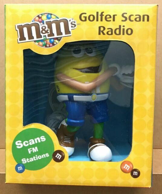 M&m's Golfer FM Auto Scan Radio Clips to Your Belt Figurine Statue W ...