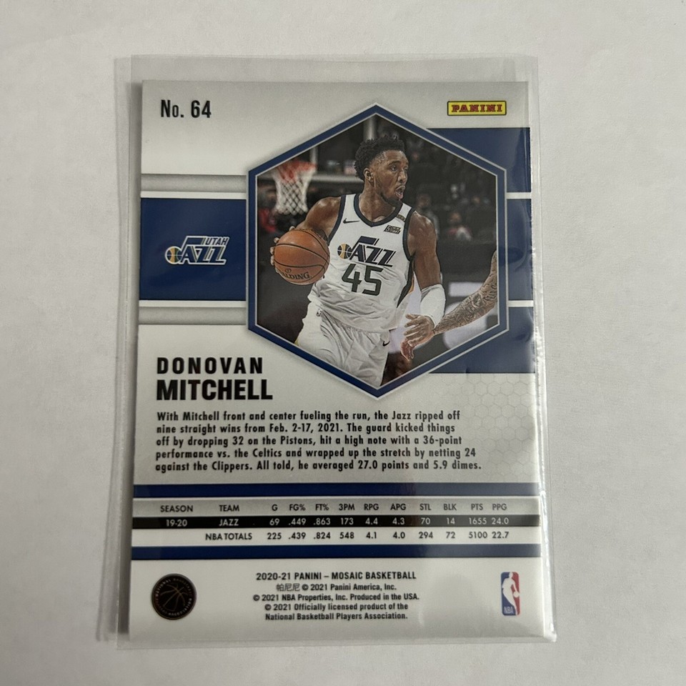 2021-22 Panini Mosaic Donovan Mitchell Utah Jazz #64 Base Card | eBay