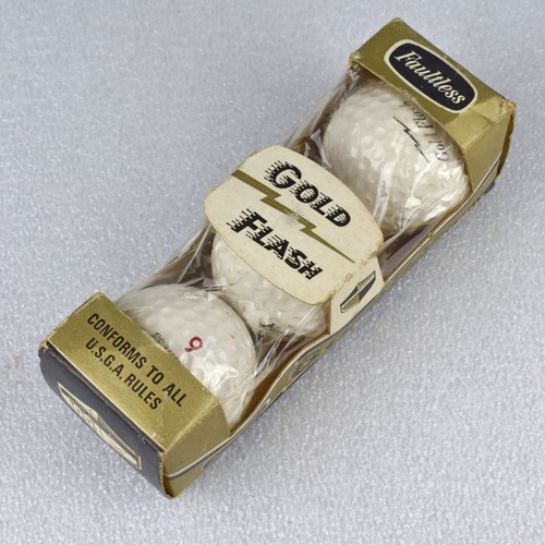 Vintage Faultless Rubber Co Gold Flash No 6 Golf Balls in Original Box ...