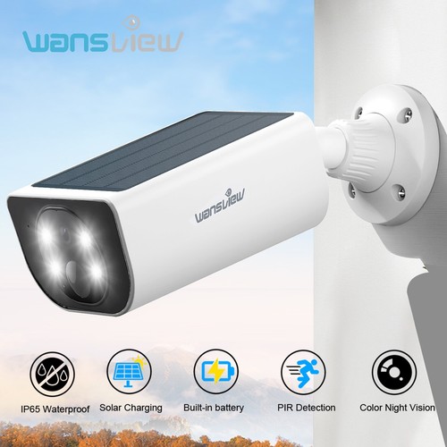 Wansview 3MP Solar Powered Wireless Security Camera System WiFi Outdoor ...