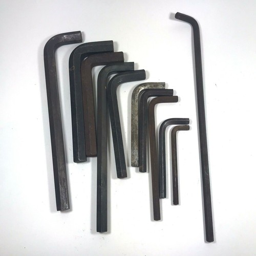 11 Assorted Set Vintage Large Allen Wrenches Hex Keys 5/8" to 1/4 ...