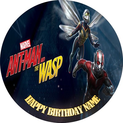 Ant Man & The Wasp Edible Image Party Cake Topper 19cm Round Image ...