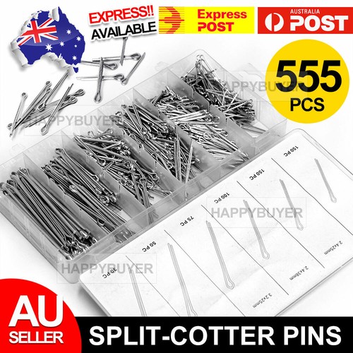 555pc Cotter Pin Assortment Set Grab Split Fixings Securing Lock Pins ...