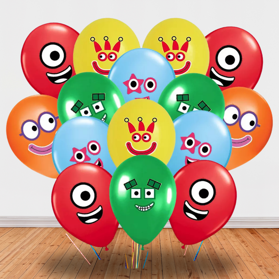 NUMBER BLOCKS Decoration Balloon party banner table cover plate cups ...