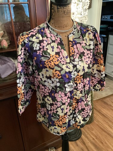 Fat Face Top 8, Colorful Cotton, 3/4 Sleeves, Adorable! | eBay