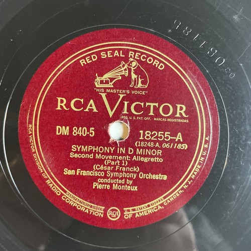 12" 78 RPM-Pierre Monteux-Cesar Franck Symphony in D Minor/RCA Victor ...