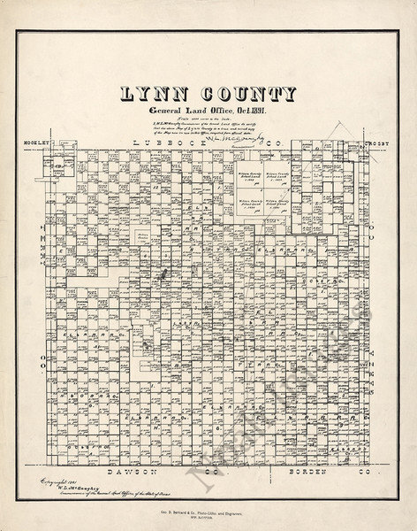 Map of Lynn County Texas 16x20 | eBay