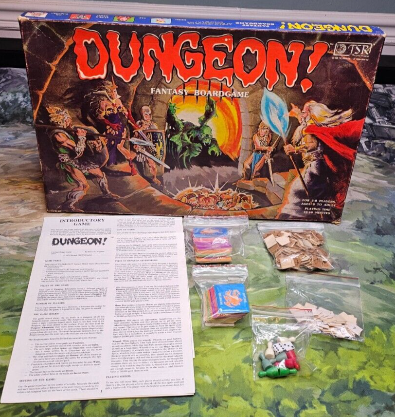 Vintage 1981 Dungeon Fantasy Board Game TSR Game Wizards Monsters ...