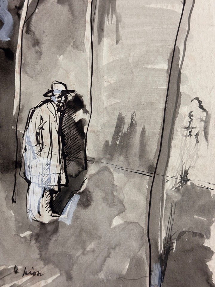 Drawing Antique Jean Terles Portrait Man Prisoner Courtyard Prison ...