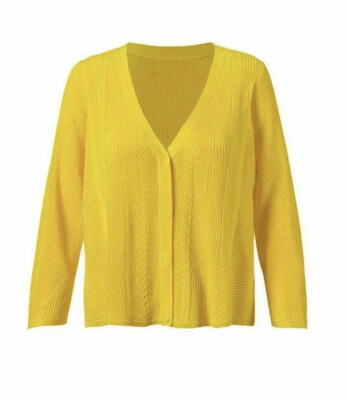 Cabi New NWT Sunny Sweater #5637 Blazing Yellow delicate cable Was $112 ...
