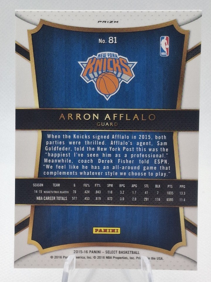 2015-16 Panini Select Concourse Arron Afflalo Silver Prizm #81 | eBay