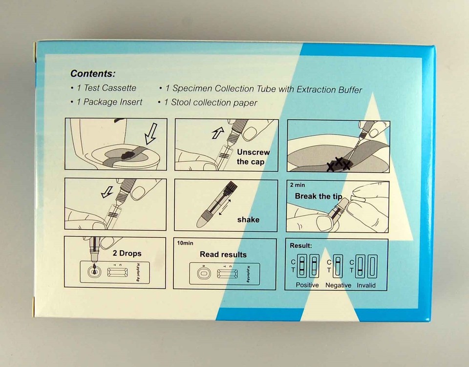 Helicobacter H Pylori Stomach Ulcer Test Kit- stool test NHS/GP CE BOX ...
