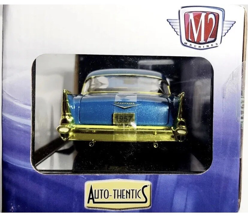 M2 MACHINES CHASE GOLD TRIM 1957 CHEVY 210 HARDTOP R54 AUTO-THENTICS 1: ...