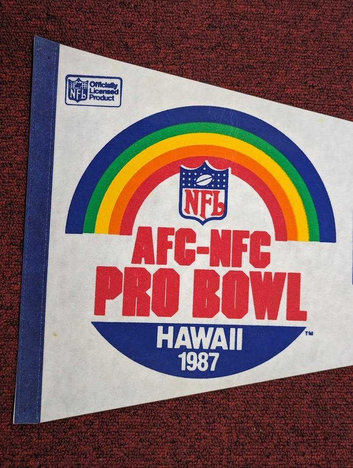 Vintage 1987 NFL AFC-NFC PRO BOWL Honolulu Pennant 30” REGGIE WHITE MVP ...