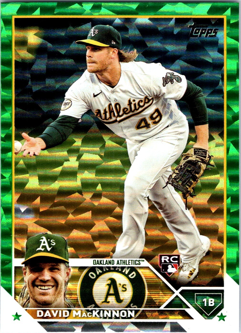 David MacKinnon 2023 Topps Series 1 Green Foil Board Rookie Card RC ...